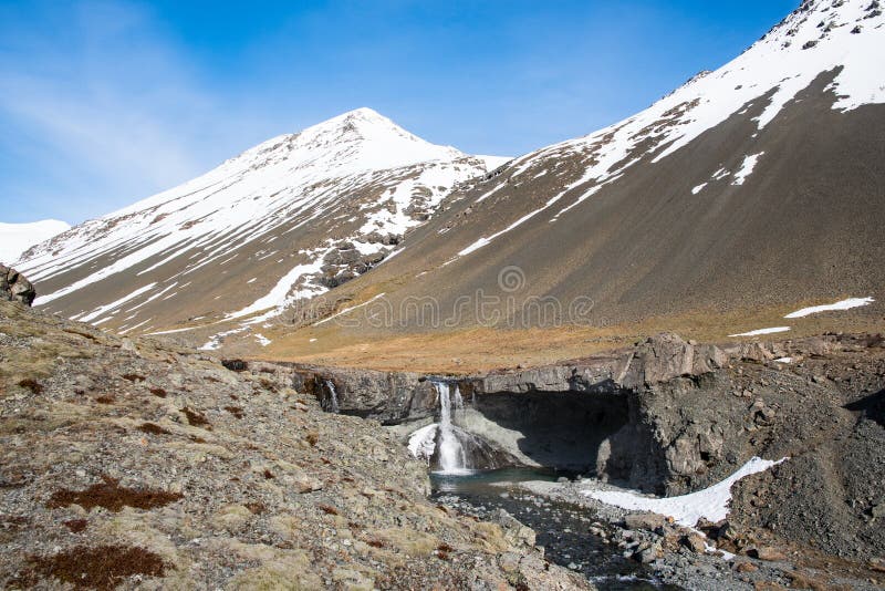 Skutafoss Waterfall in Thorgeirsstadaa River in Thorgeirsstadadalur in ...