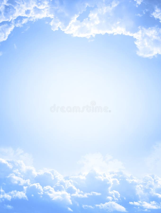 Sky Beautiful Light Clouds. Cloudy Border, Round Frame, Template ...