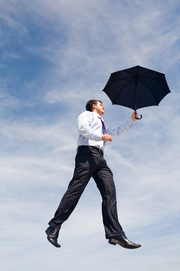 Flying man stock image. Image of environment, male, eyeglasses - 16288373