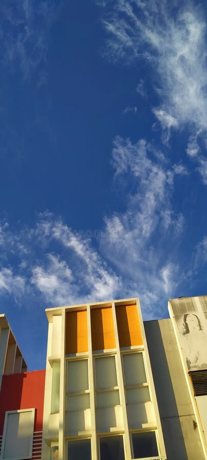 The sky above the building stock image. Image of sunlight - 209340731