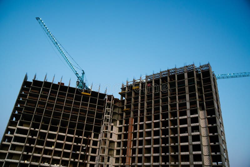 Multi-storey Building Under Construction.new Residential Complex.New ...