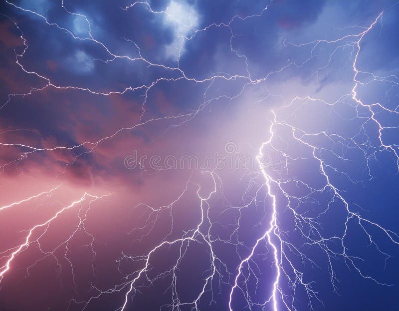 Sky, Abstract and Universe with Lightning in Clouds for Cosmic Storm ...
