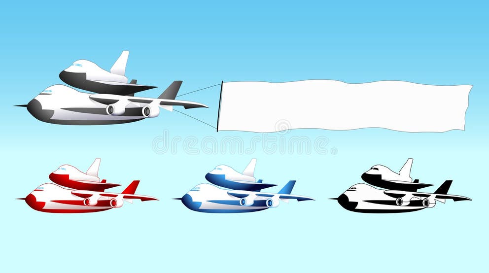 Sky Advertising, Shuttle Carrier with Blank Banner Stock Illustration ...