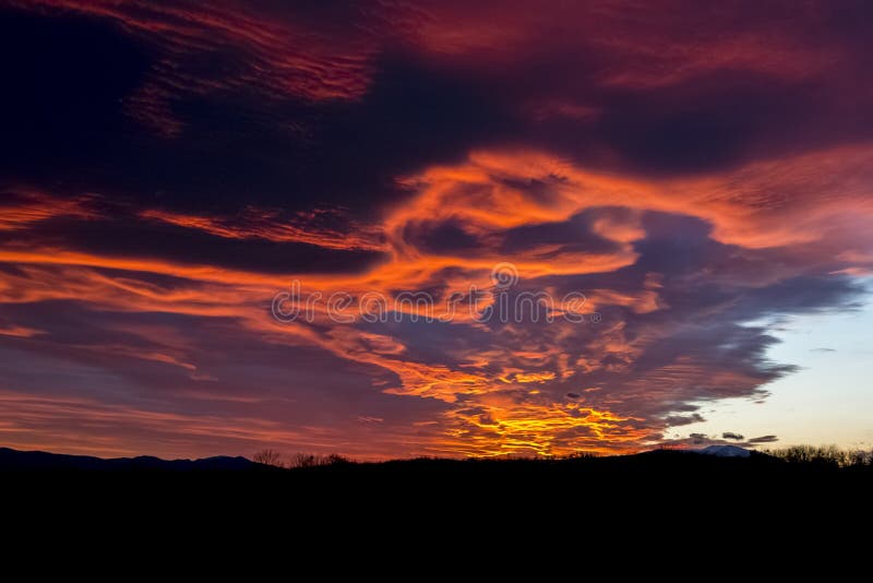 Sky, Afterglow, Red Sky at Morning, Cloud Stock Image - Image of ...