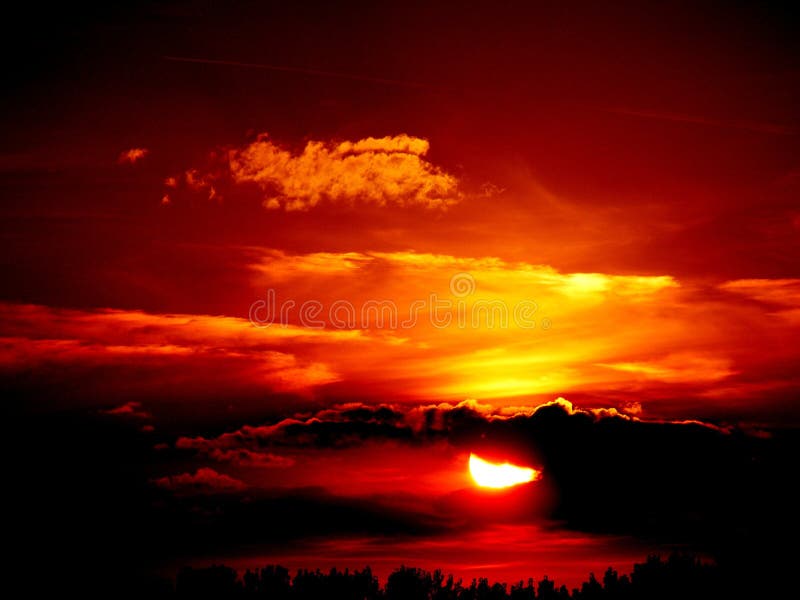 Sky, Afterglow, Red Sky at Morning, Sunset Stock Image - Image of ...