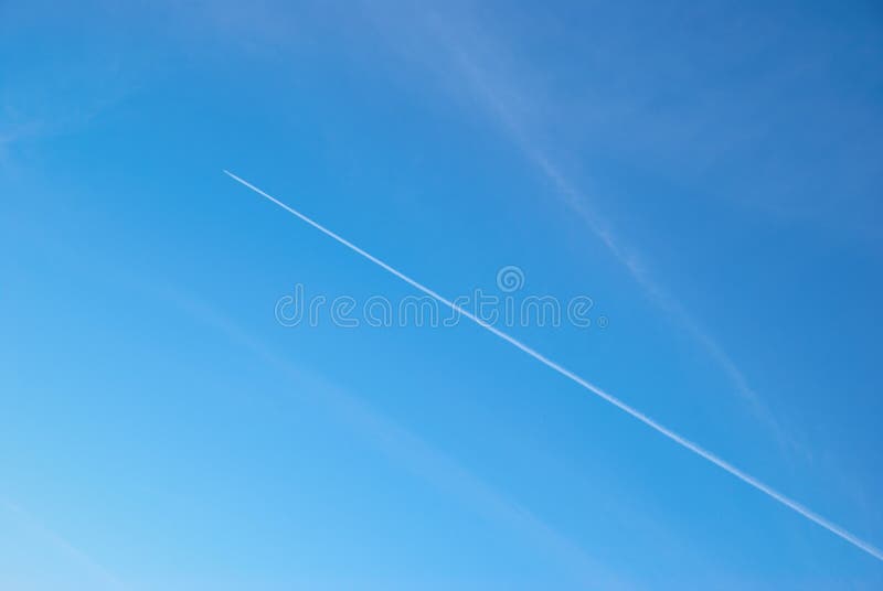 Sky with airplane track stock image. Image of beautiful - 14878857