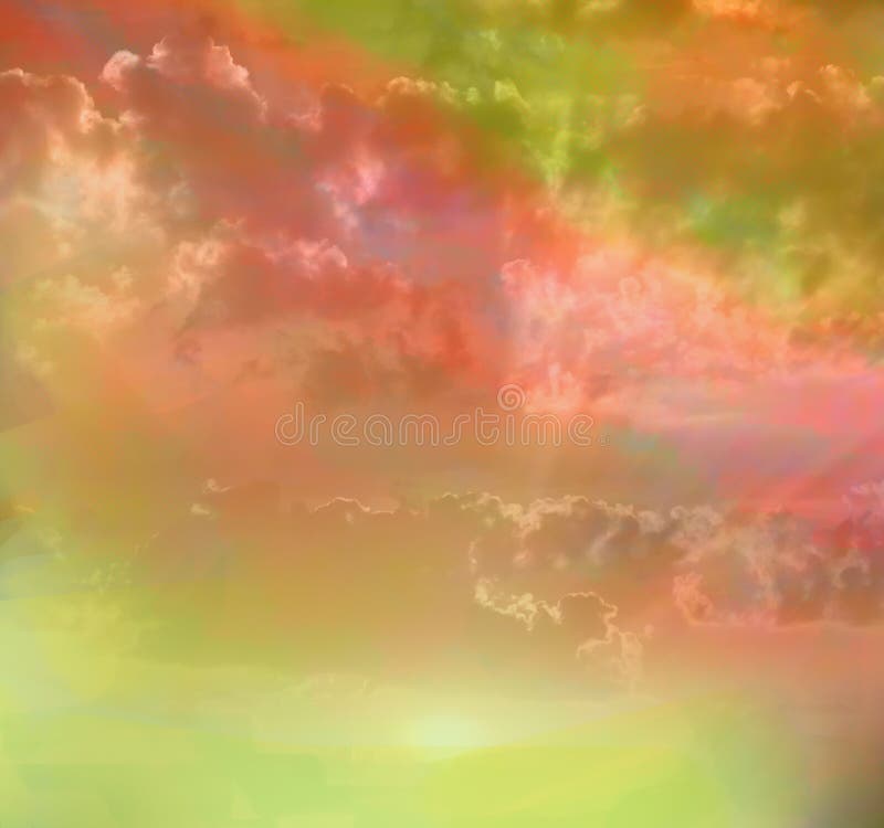 Sky Amazing Rainbow Colors. Stock Illustration - Illustration of ...