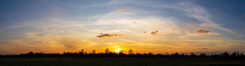 Sky Atmosphere with Sunset Light Over the Forest Stock Image - Image of ...