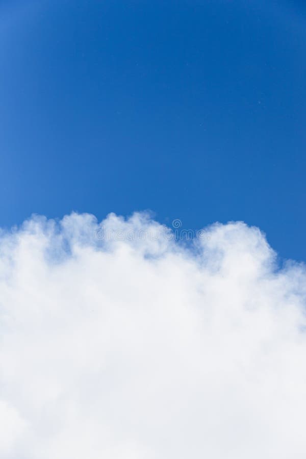 Sky Background with Big White Cloud. Half of the Blue Sky, Half White ...