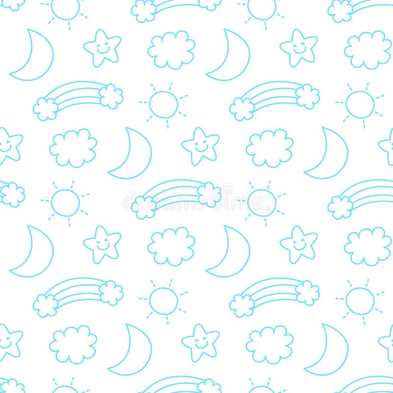 Seamless Sky Pattern and Background Vector Illustration Stock Vector ...