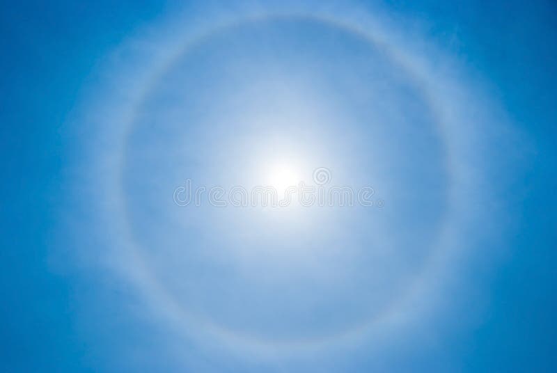 Sky Background with Sun Circular Halo Stock Photo - Image of ...