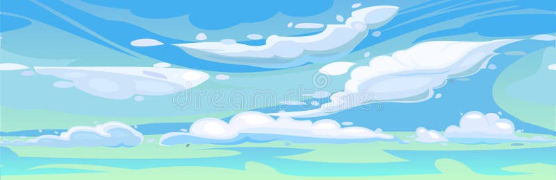 Sky Background Vector. Seamless Illustration in Cartoon Style Flat ...