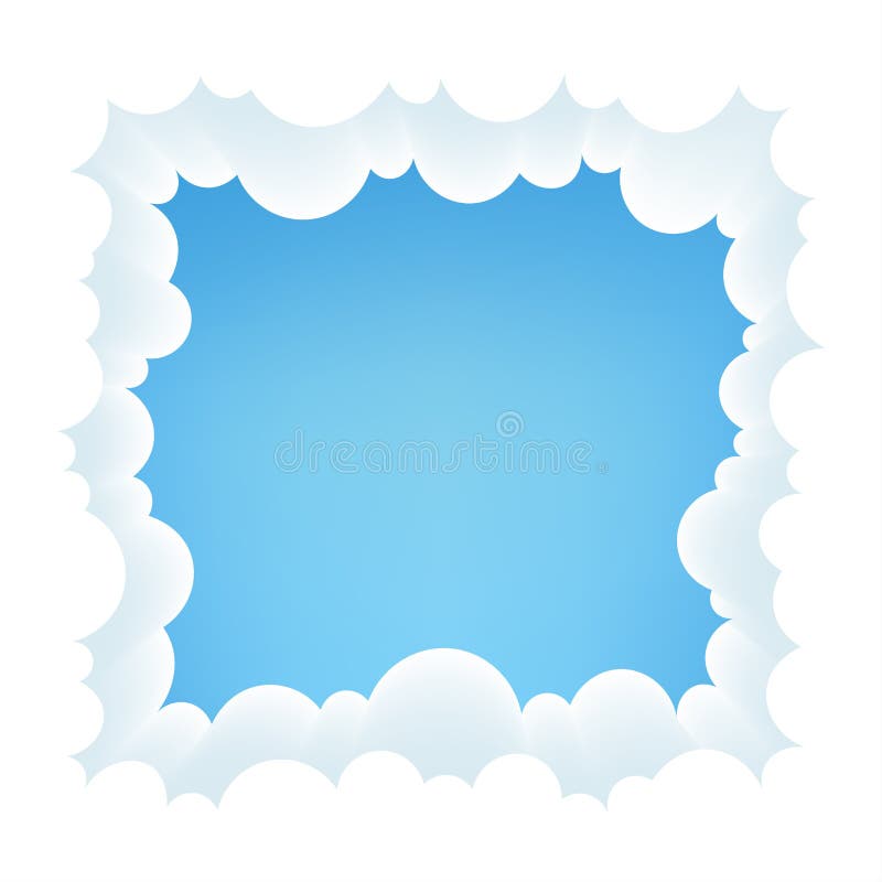 Sky with Clouds, Frame, Background, Stock Vector - Illustration of text ...