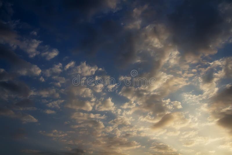 The Sky is Beautiful Dark Blue with Dramatic Clouds Stock Image - Image ...