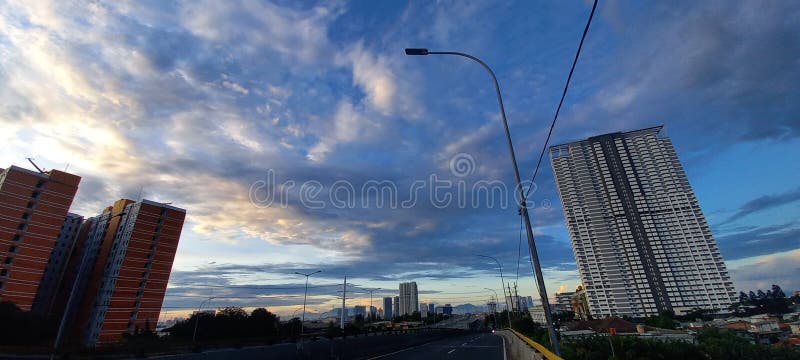 The Sky Behind the Building Stock Photo - Image of sunrice, building ...