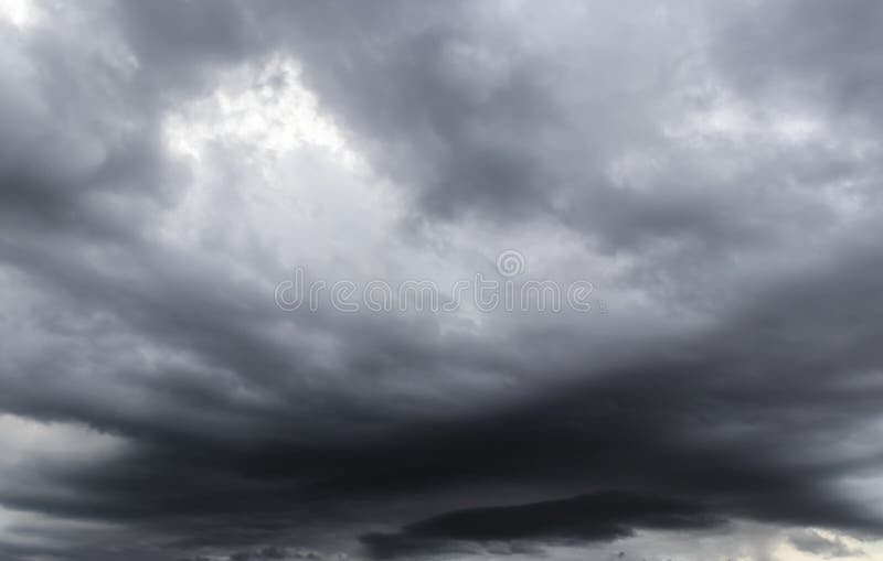 Sky and Black Cloud. Dark Grey Storm Clouds. Dramatic Sky. Lighting in ...