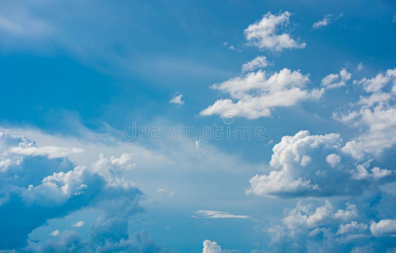 Sky Blue or Azure Sky and Clouds is Bright White Background. Stock ...
