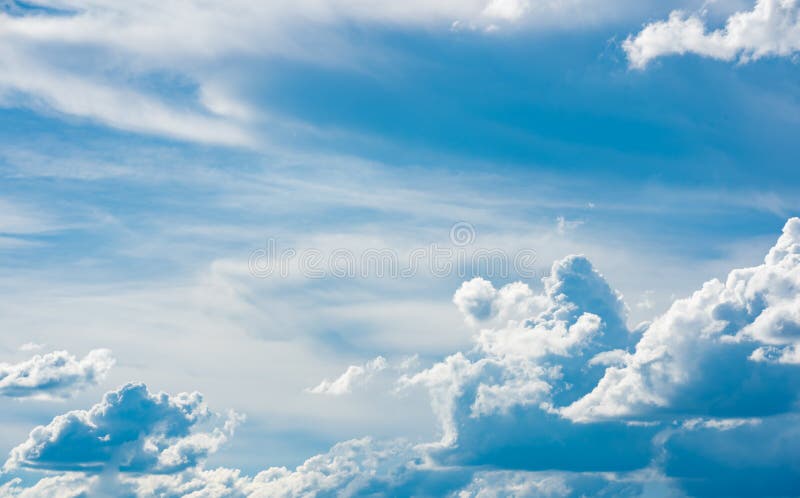 Sky Blue or Azure Sky and Clouds is Bright White Background. Stock ...