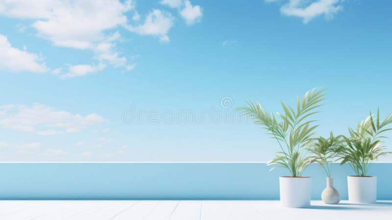Sky Blue Backdrop, Sunny Days and Clear Horizons Stock Illustration ...