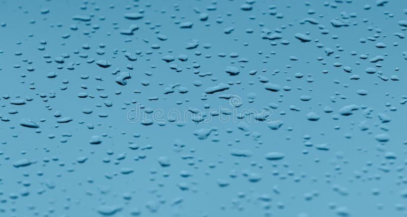 Sky Blue Background with Raindrops Pattern on Glass. Banner with ...