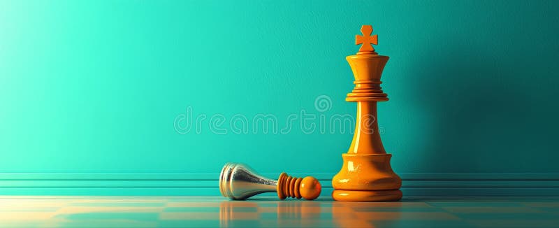 A Sky Blue Background Serves As the Setting for a Chessboard Where the ...