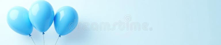 Sky Blue Balloon Bunch, Elegantly Floating on White, Abstract, Bunch ...