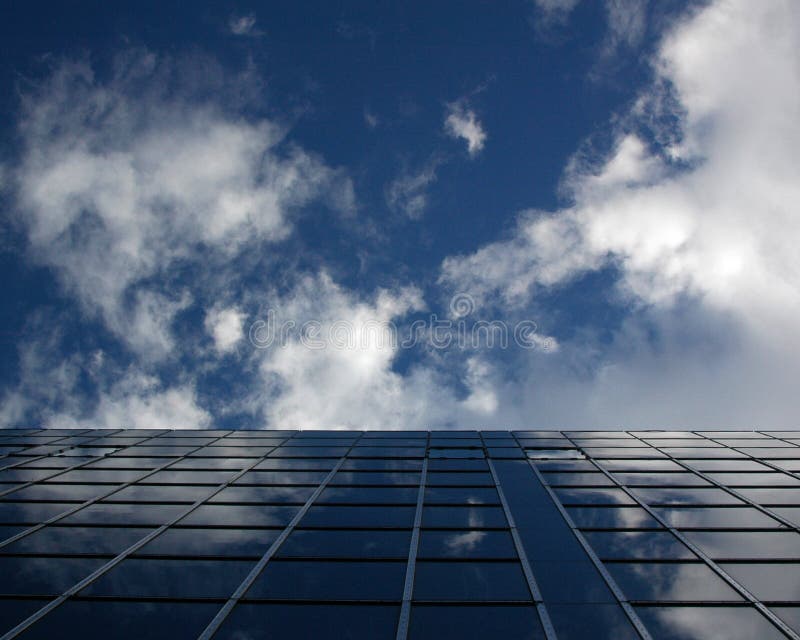 Sky Blue Building stock photo. Image of cloud, reflections - 1255120