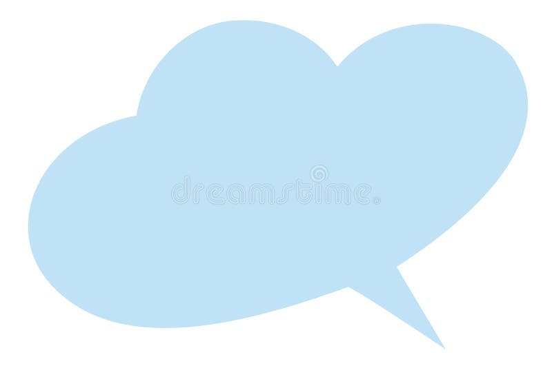 Sky Blue Color Isolated Cloud Shape Dialog Bubble on White Background ...