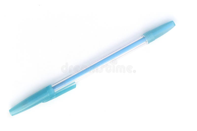 Sky Blue Color Pen Isolated on White Background Stock Image - Image of ...