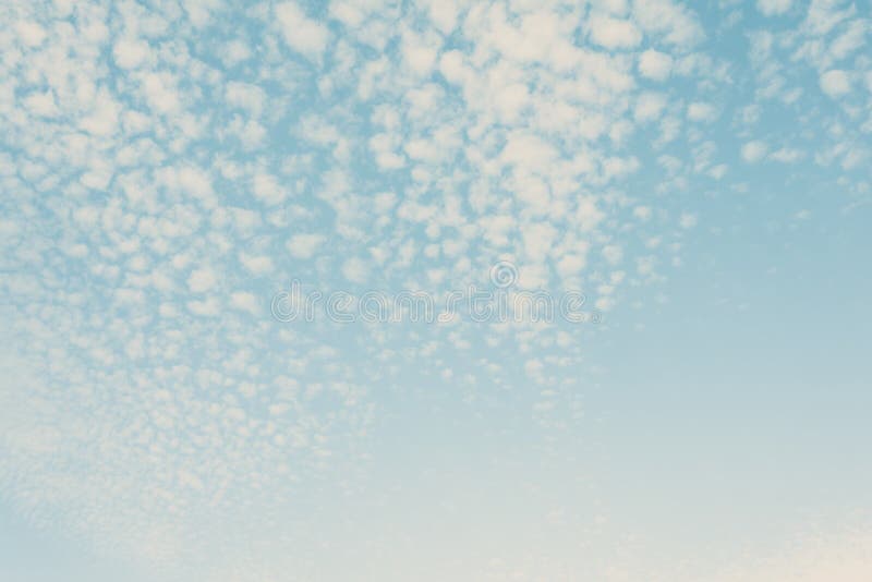 Sky in the Blue Colors. Effect of Light Pastel Colored of Sunset Clouds ...