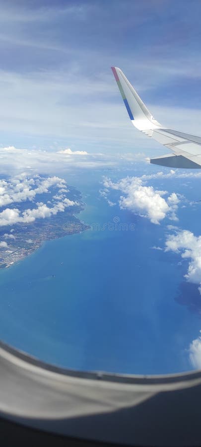 Sky blue, flight, sea, jet stock image. Image of flight - 286533467