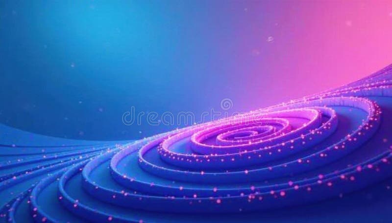 Sky Blue Gradient Half Circle Lines, Thick To Thin, Over Purple Spiral ...