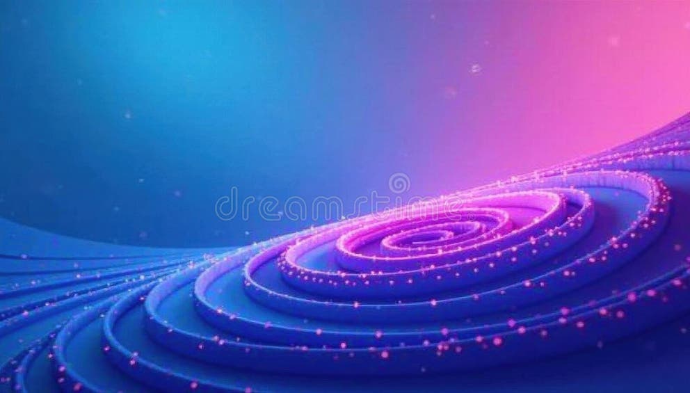 Sky Blue Gradient Half Circle Lines, Thick To Thin, Over Purple Spiral ...