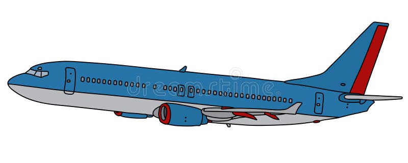 The sky blue jet airliner stock vector. Illustration of airplane ...