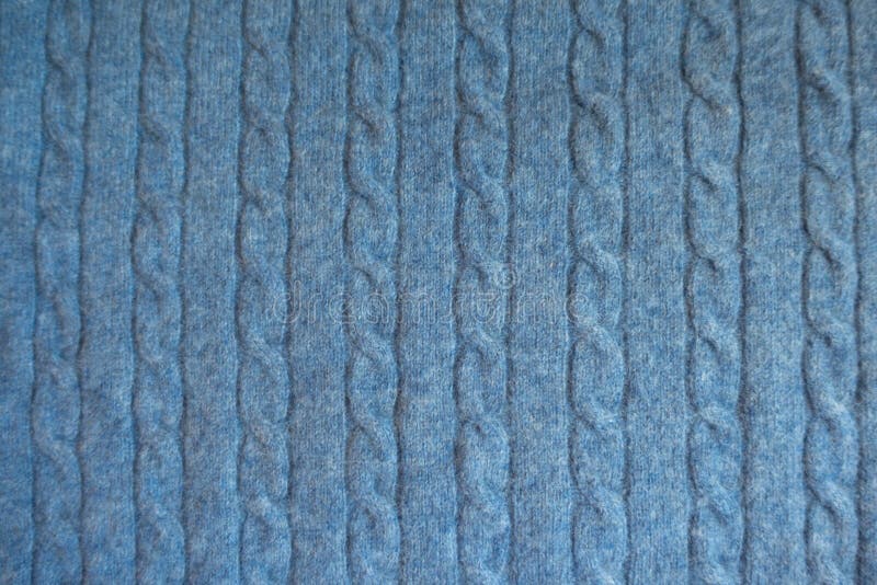 Sky Blue Knitted Fabric with Plaits Pattern Stock Image - Image of ...
