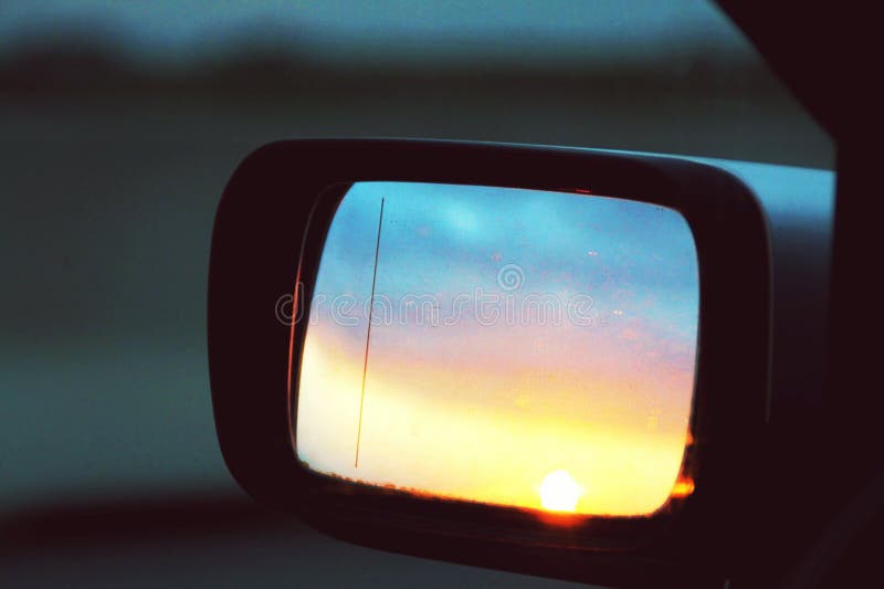 Sunset in the mirror stock image. Image of mirror, blue - 192128595