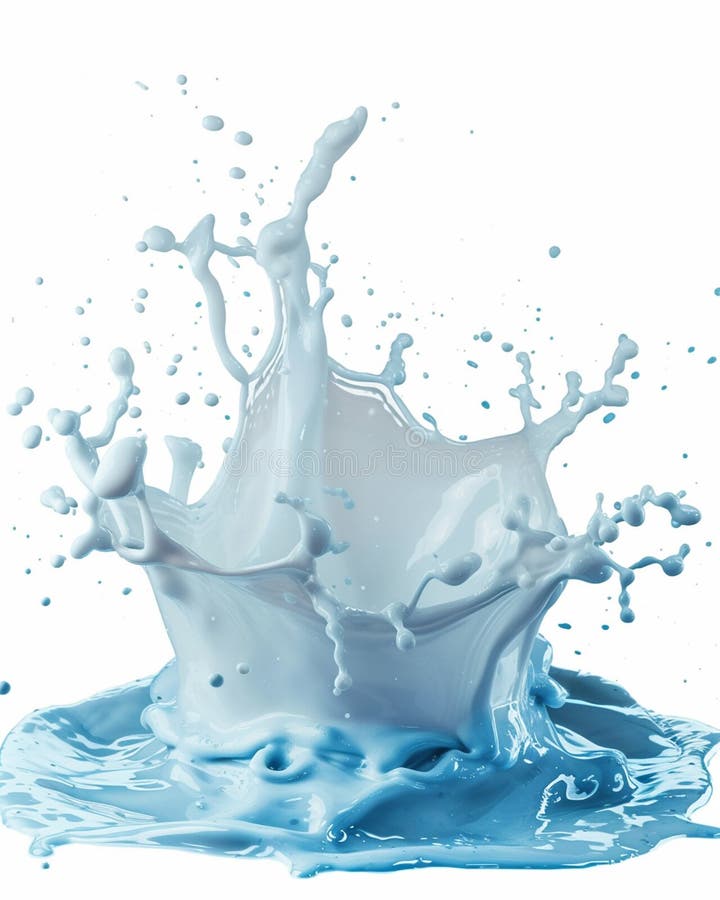 Sky Blue Liquid Splashing on White Background Stock Illustration ...