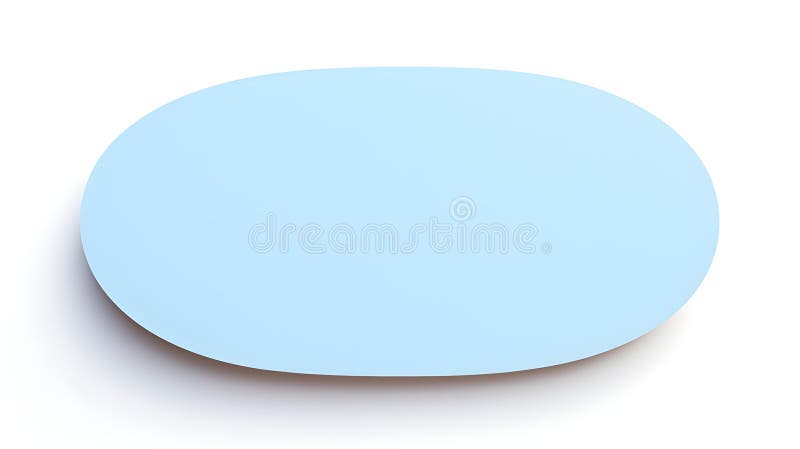 Sky Blue Oval Paper Note on a White Background. Brainstorming Template ...