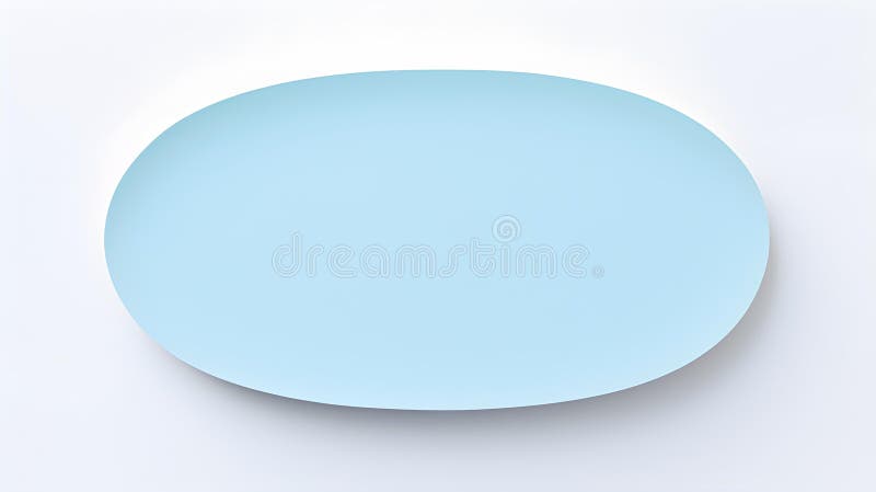 Sky Blue Oval Paper Note on a White Background. Brainstorming Template ...