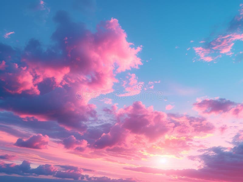 The Sky Blue and Pink Color Stock Photo - Image of landscape, cloud ...