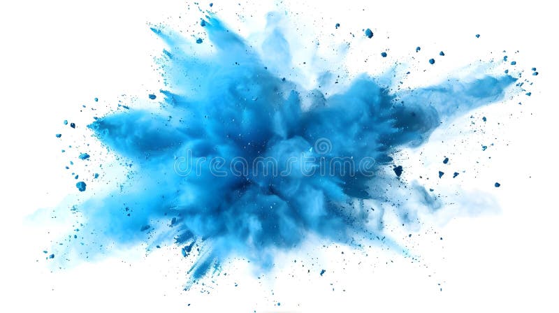 Sky Blue Powder Explosion Isolated on White Background Stock ...