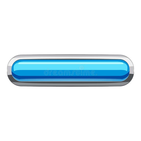 Sky Blue Rectangular Button Icon, Cartoon Style Stock Vector ...