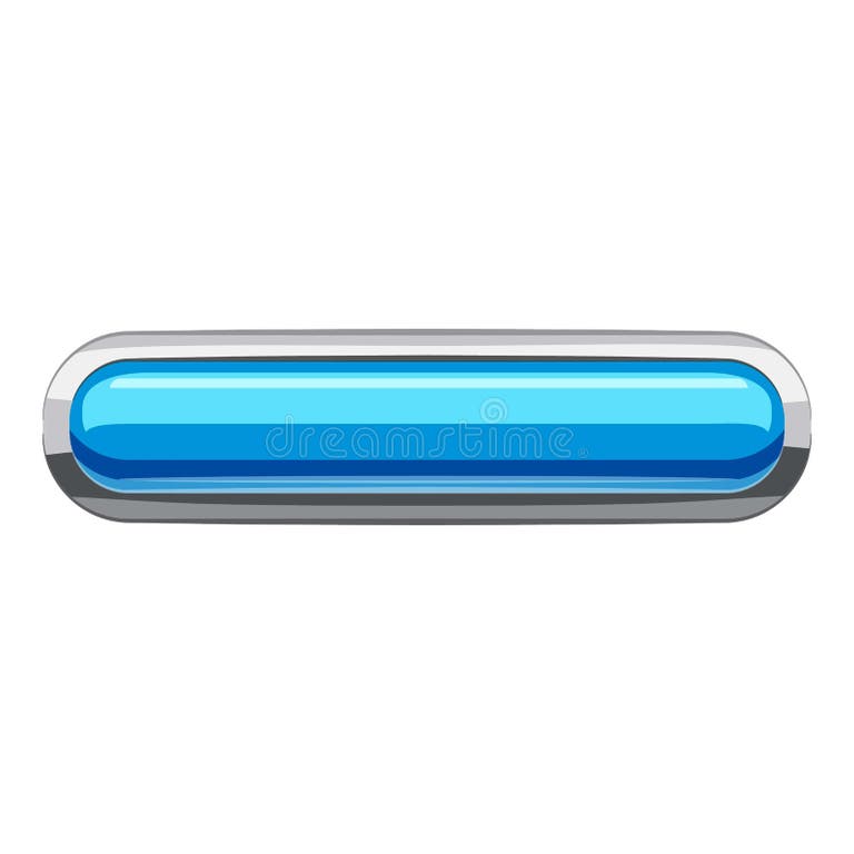 Sky Blue Rectangular Button Icon, Cartoon Style Stock Vector ...