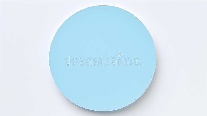 Sky Blue Round Paper Note on a White Background. Brainstorming Template ...