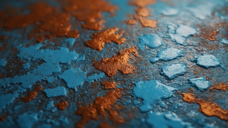Sky Blue and Rust Orange Abstract Brush Strokes. Stock Image - Image of ...