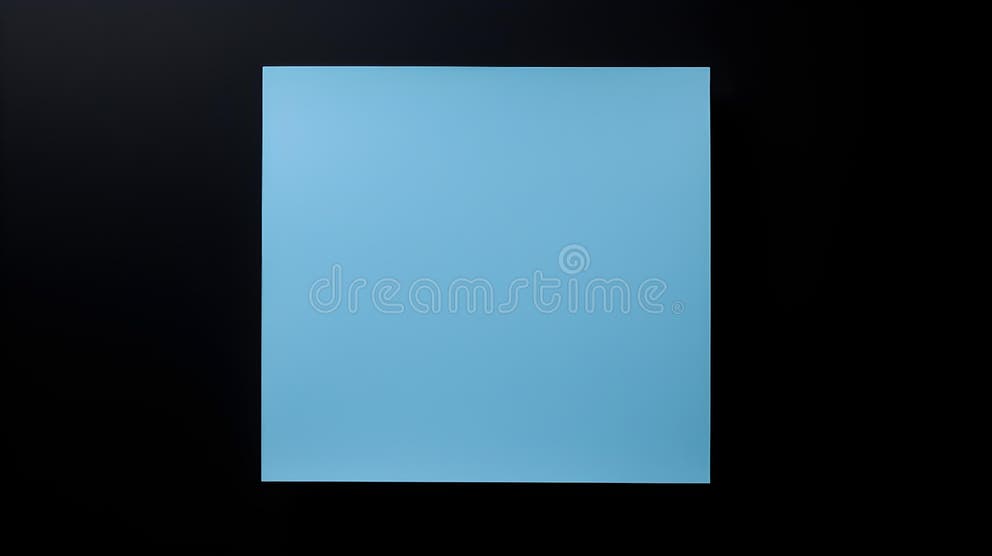Sky Blue Square Paper Note on a Black Background. Brainstorming ...