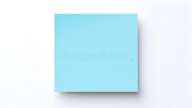 Sky Blue Square Paper Note on a White Background. Brainstorming ...