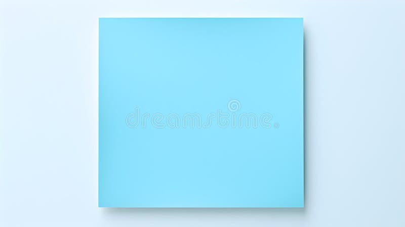 Sky Blue Square Paper Note on a White Background. Brainstorming ...