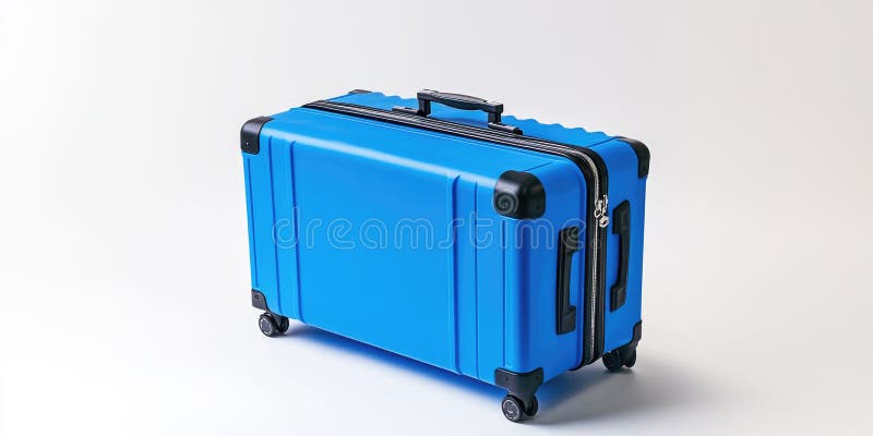 Sky Blue Suitcase: a Frontal View of a Hard-Shell Luggage with ...