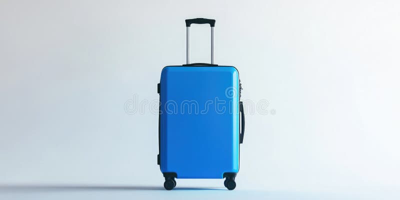 Sky Blue Suitcase: a Frontal View of a Hard-Shell Luggage with ...